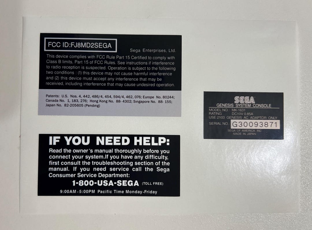 Sega Genesis Console Labels - Etsy