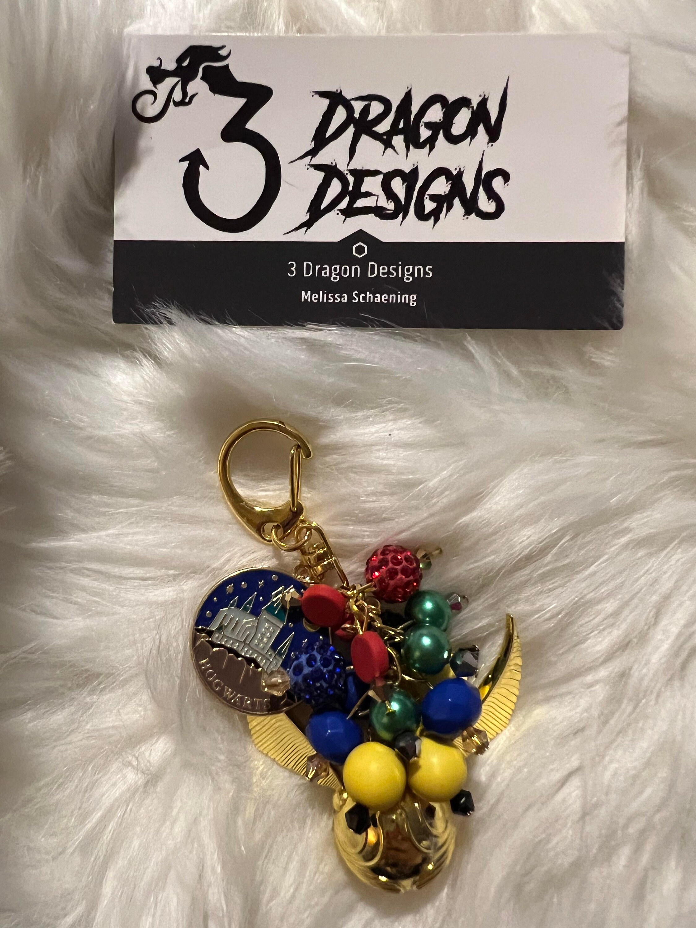 Golden Snitch Beaded Keychain - Etsy