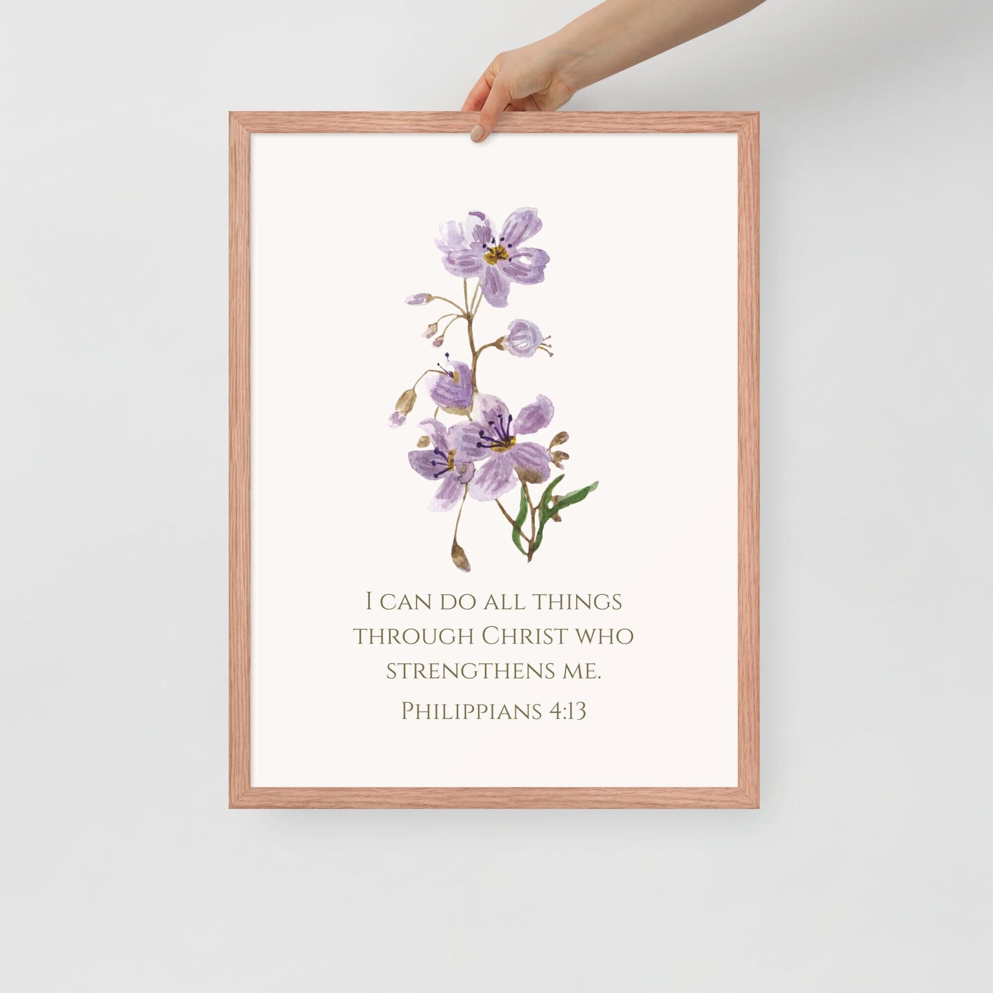 Philippians 4:13 Downloadable Print, Christian Bible Verse Art ...