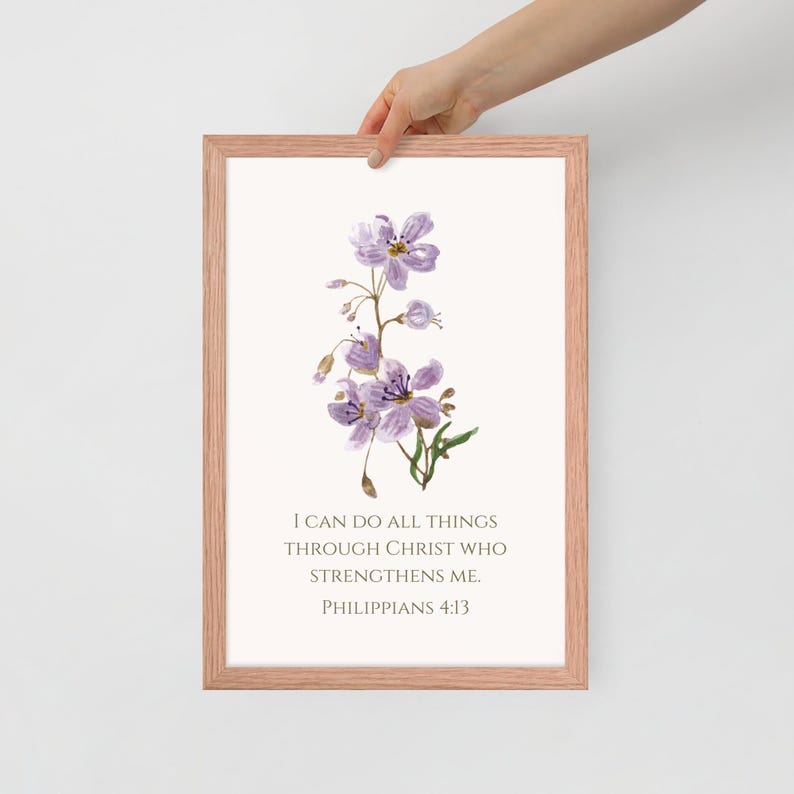 Philippians 4:13 Downloadable Print, Christian Bible Verse Art ...