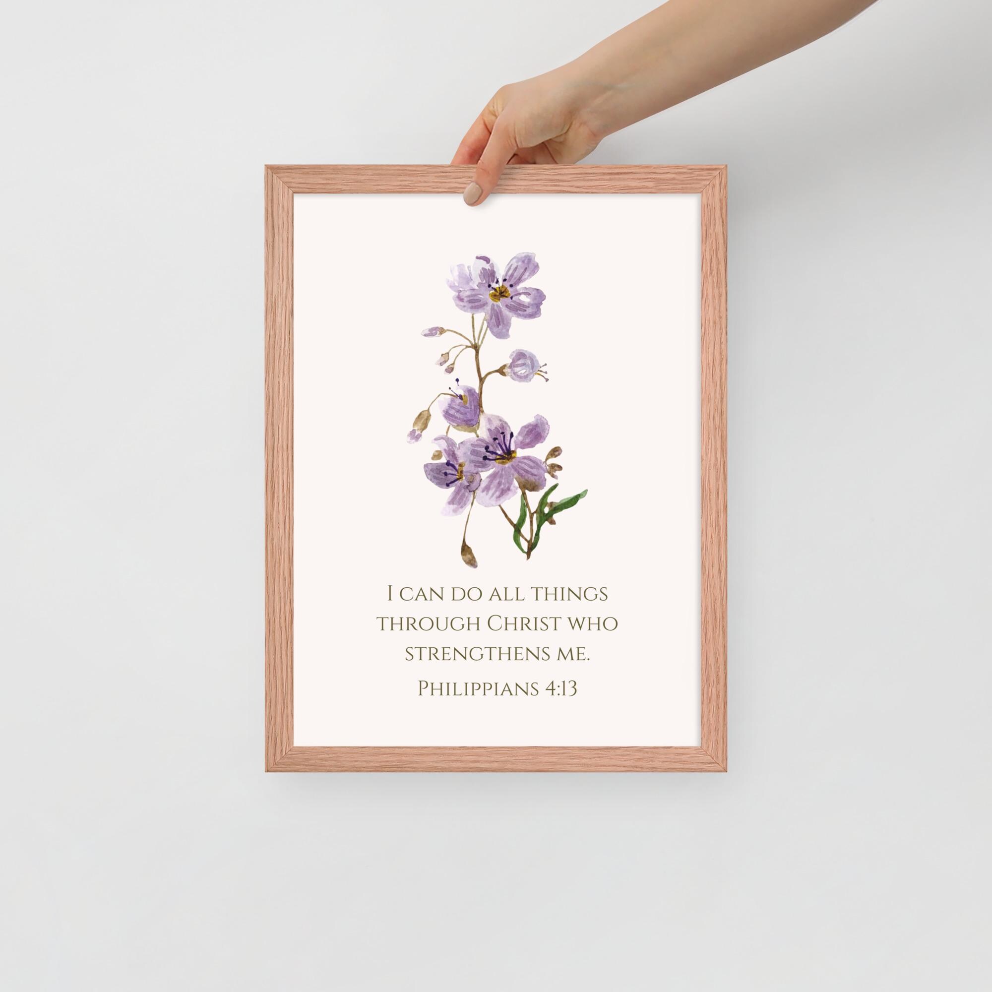 Philippians 4:13 Downloadable Print, Christian Bible Verse Art ...