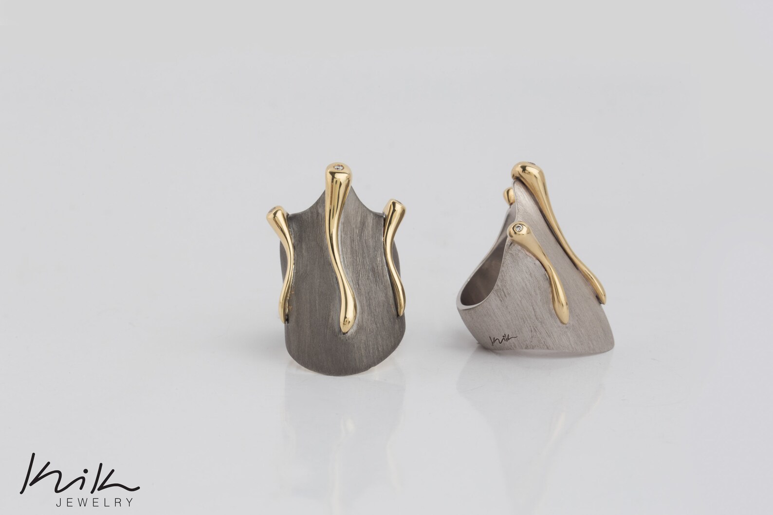 Contemporary Ring Sculptural Ring Silver Wide Band Artistic - Etsy