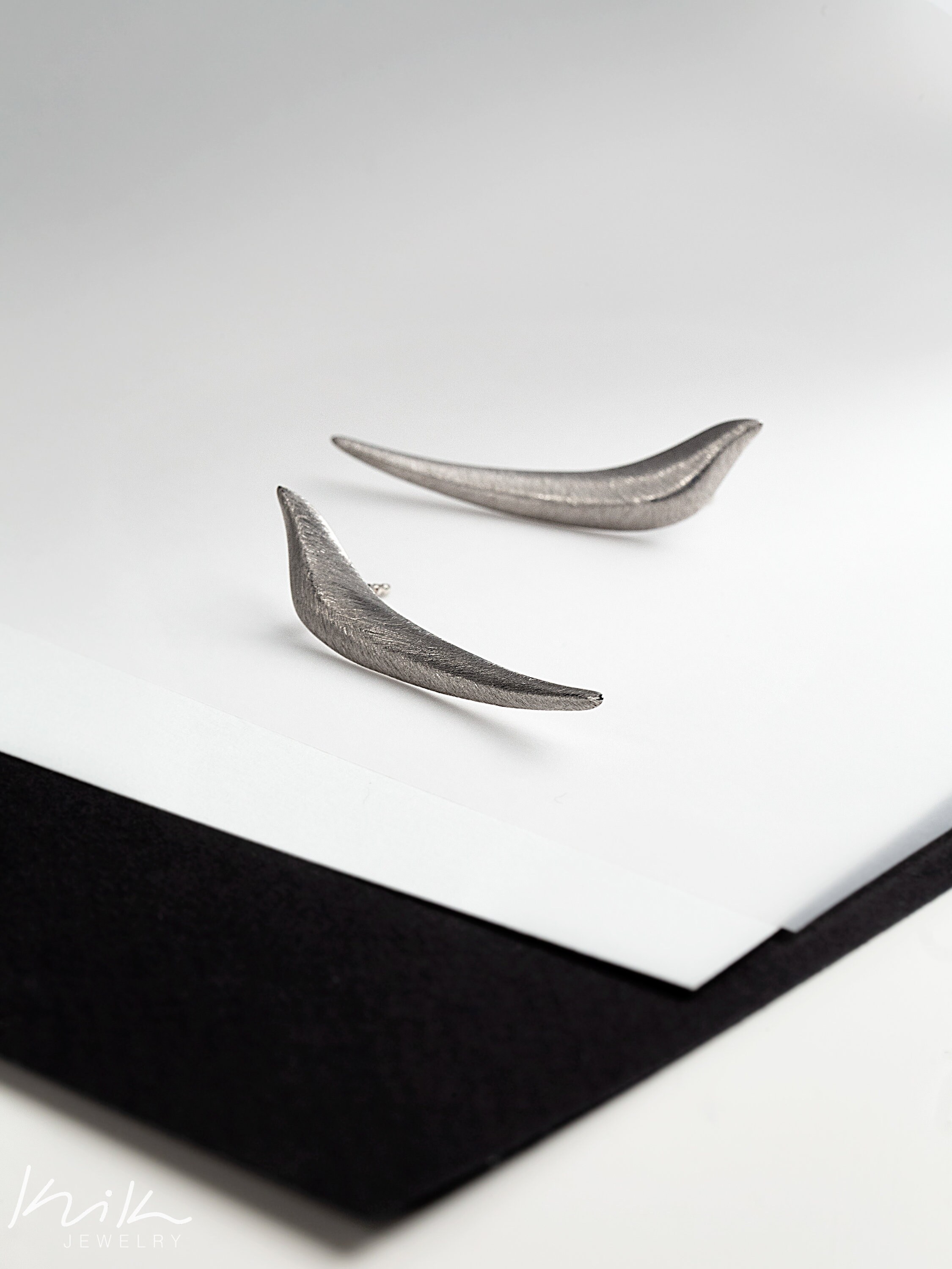 Ultra Modern Long Studs | Sterling Silver Contemporary KRIK Designer ...