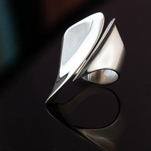 Spectacular Designer Ring Modern Silver Ring Futuristic - Etsy