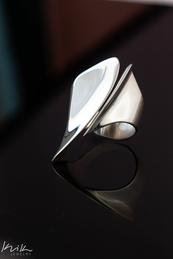 Spectacular Designer Ring Modern Silver Ring Futuristic | Etsy