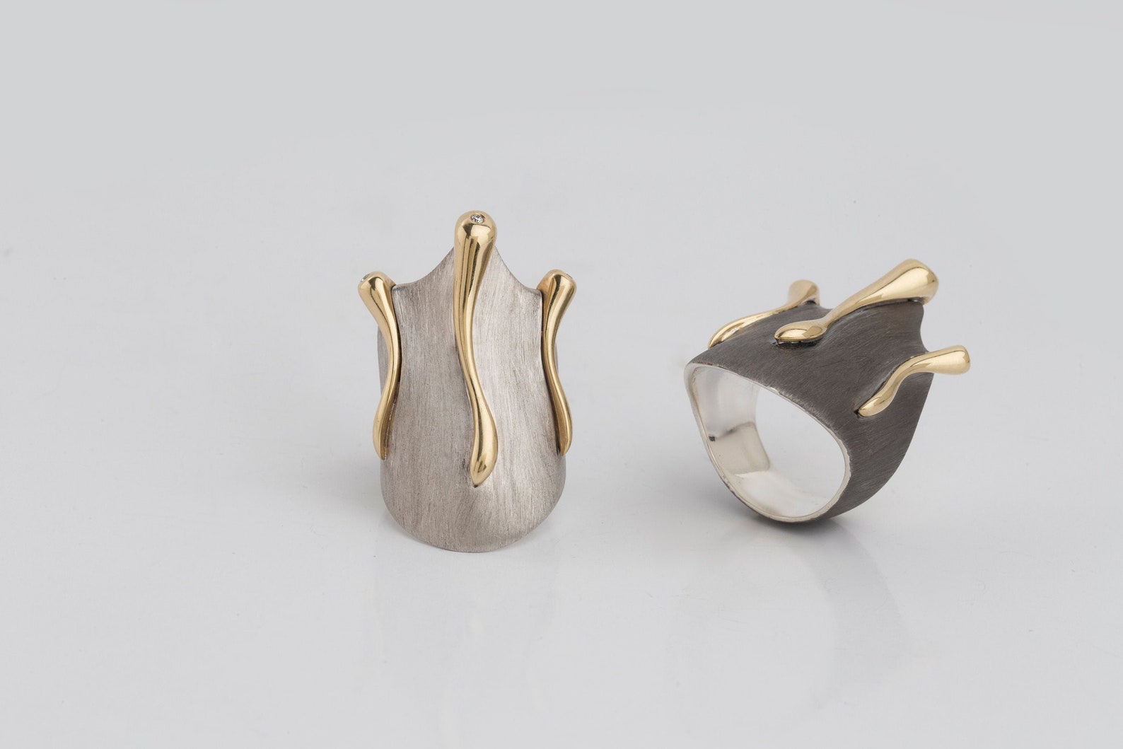 Contemporary Ring, Sculptural Ring, Silver Wide Band, Artistic Jewelry ...
