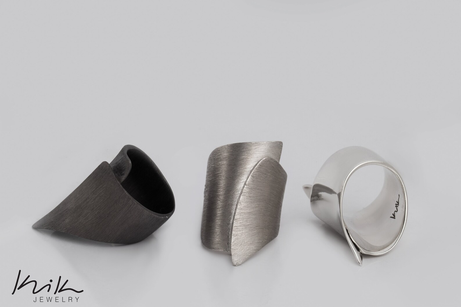 Silver Ring Contemporary Large Wrap Silver Textured Ring, Finger Wrap ...