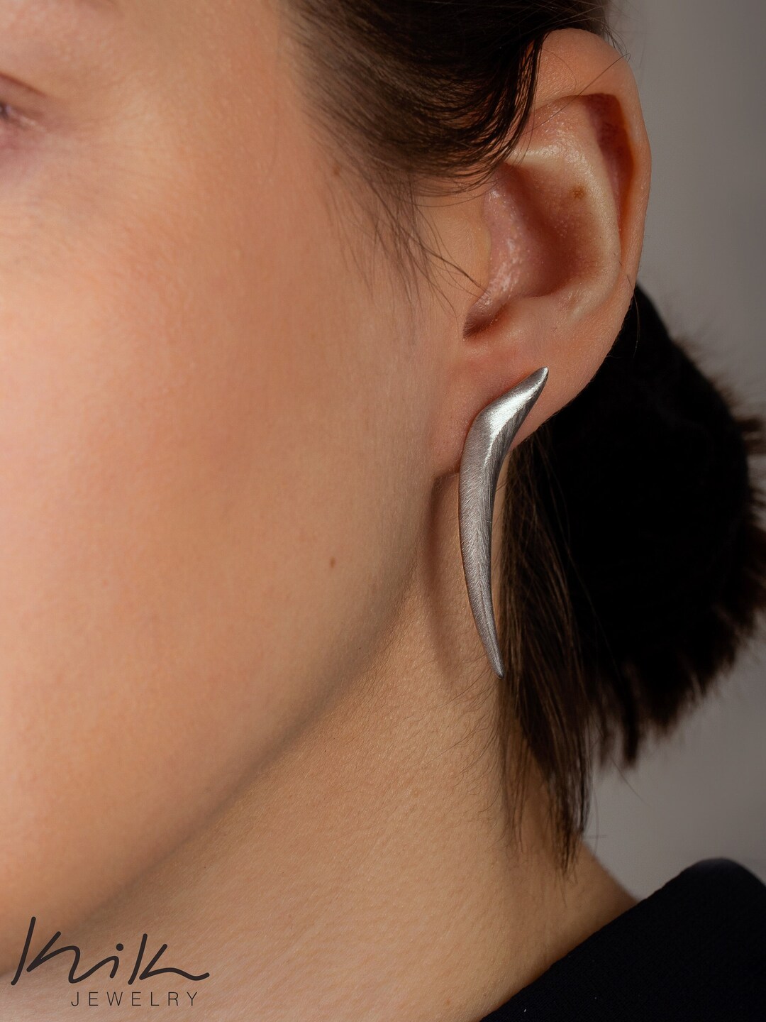 Ultra Modern Long Studs | Sterling Silver Contemporary KRIK Designer ...