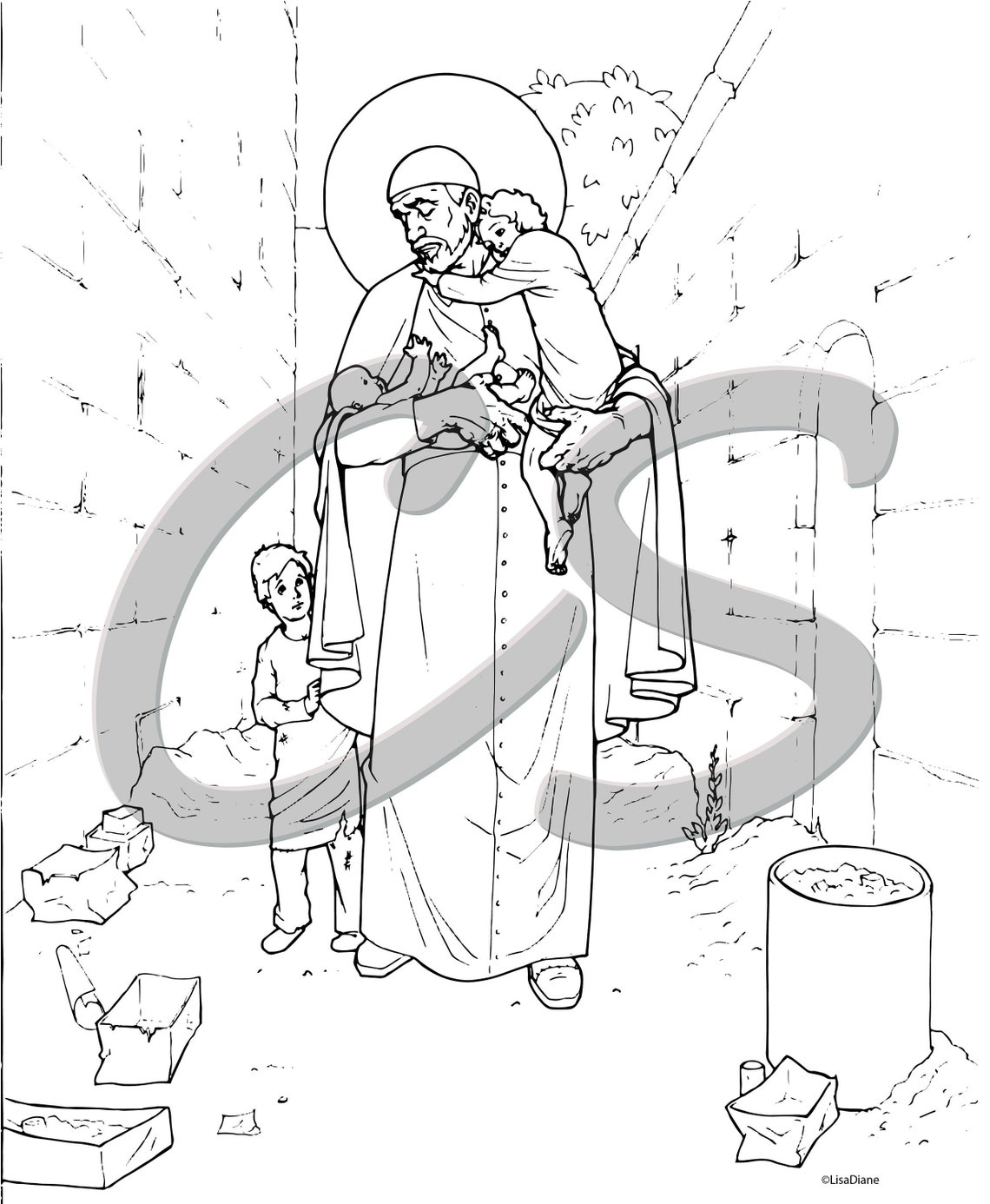 St. Vincent De Paul Digital Download Coloring Page Stock Art - Etsy