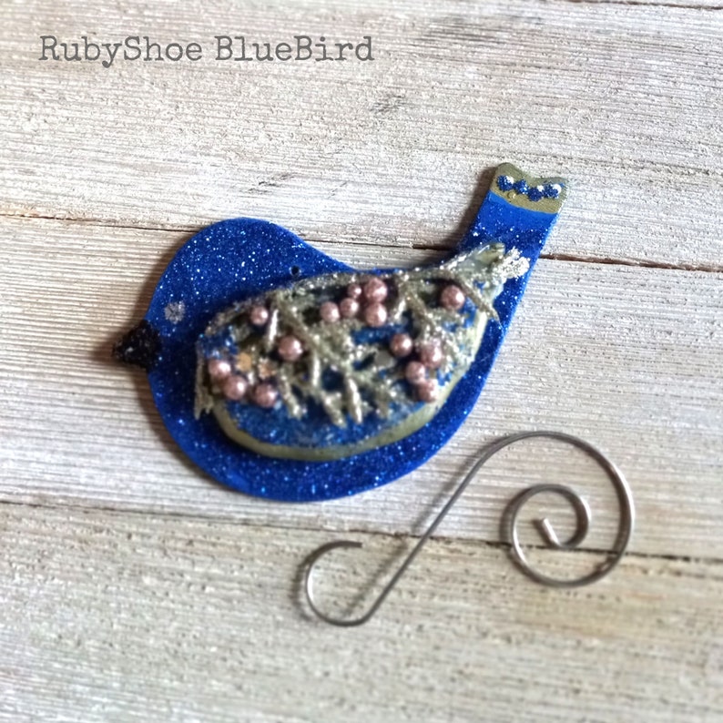 Bluebird Christmas Ornament, Sparkly Holiday Decoration - Etsy