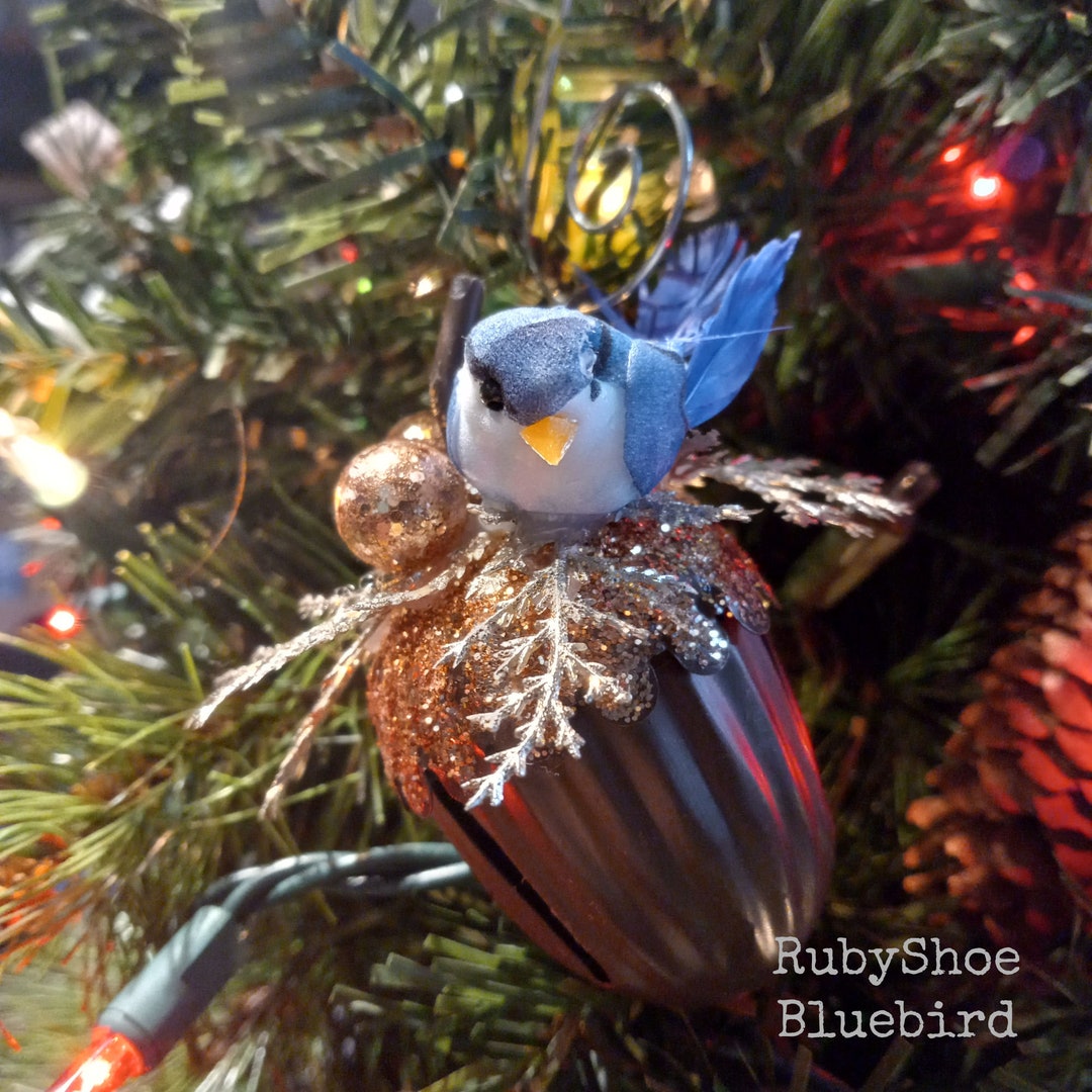 Bluebird of Happiness Acorn Bell Christmas Ornament - Etsy
