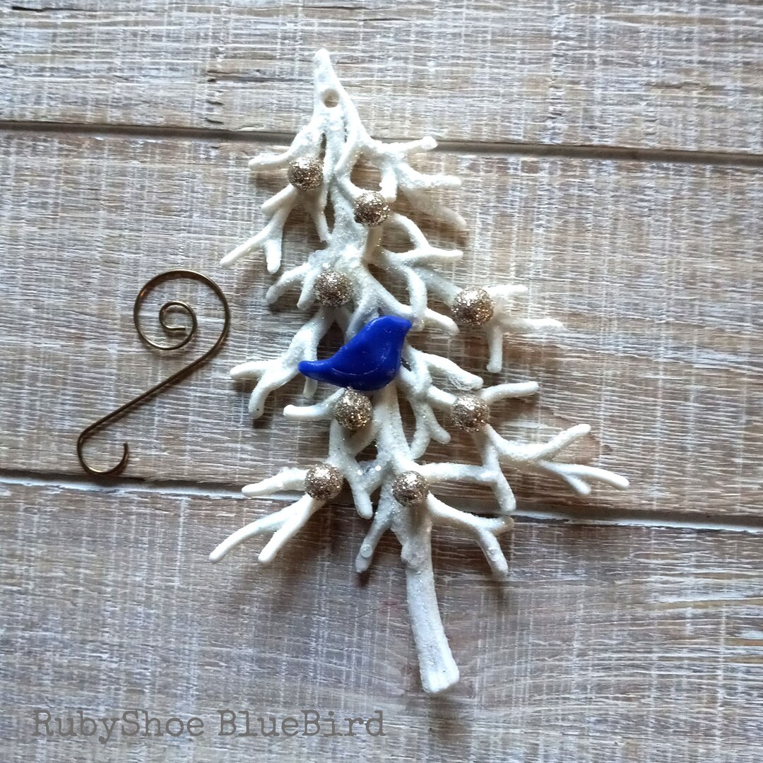Bluebird Christmas Ornament, Songbird Present Topper - Etsy