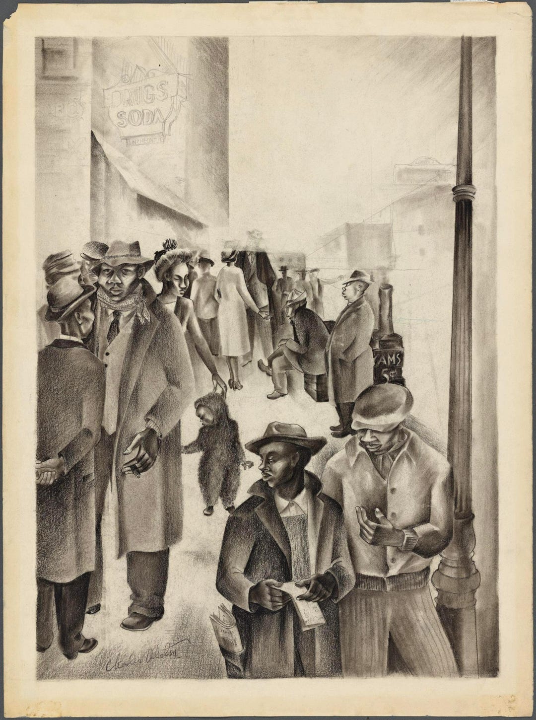 Vintage Harlem Street Scene Print * African American Art * 1930s WPA ...
