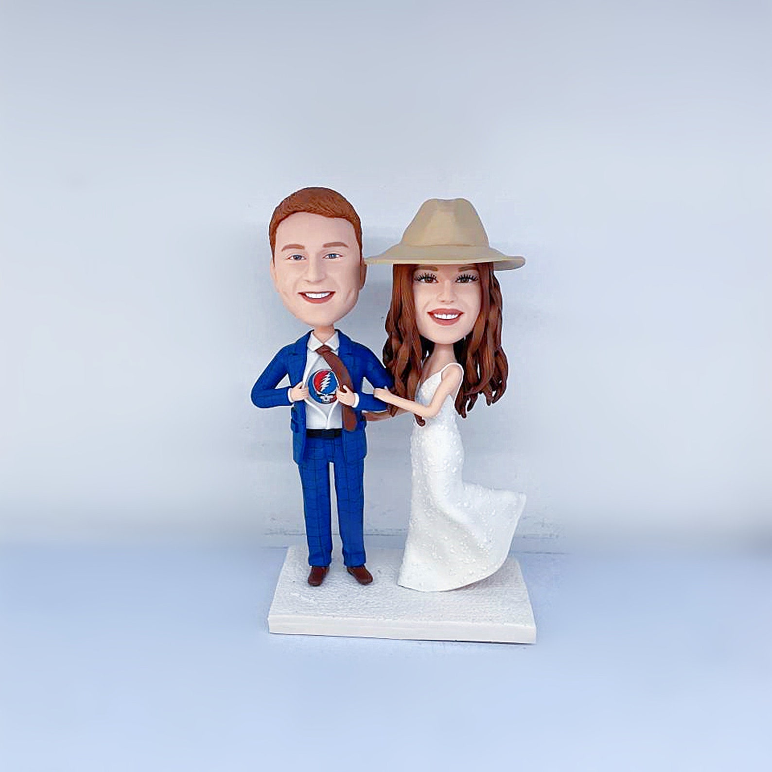 Handmade Custom Wedding Cake Topper: Polymer Clay Bride and Groom ...