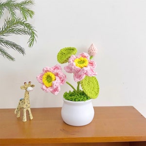 Exquisite Handmade Crochet Mini Plant Potted Plant, Romantic Gift for ...