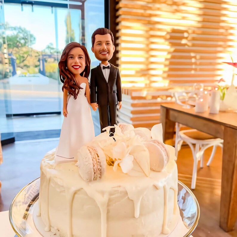Handmade Custom Wedding Cake Topper: Polymer Clay Bride and Groom ...
