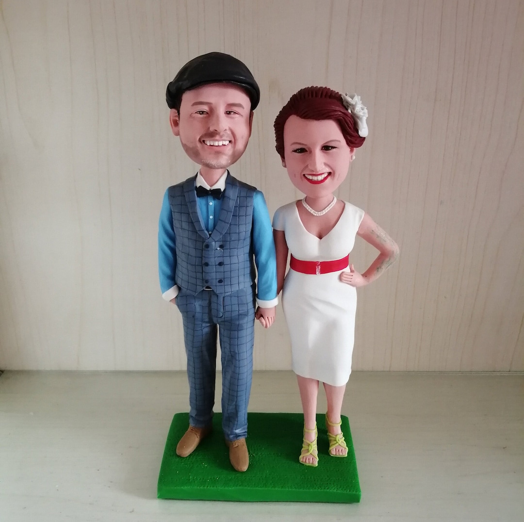 Personalized Bobblehead Cake Topper, Anniversary Gift, Handmade Polymer ...