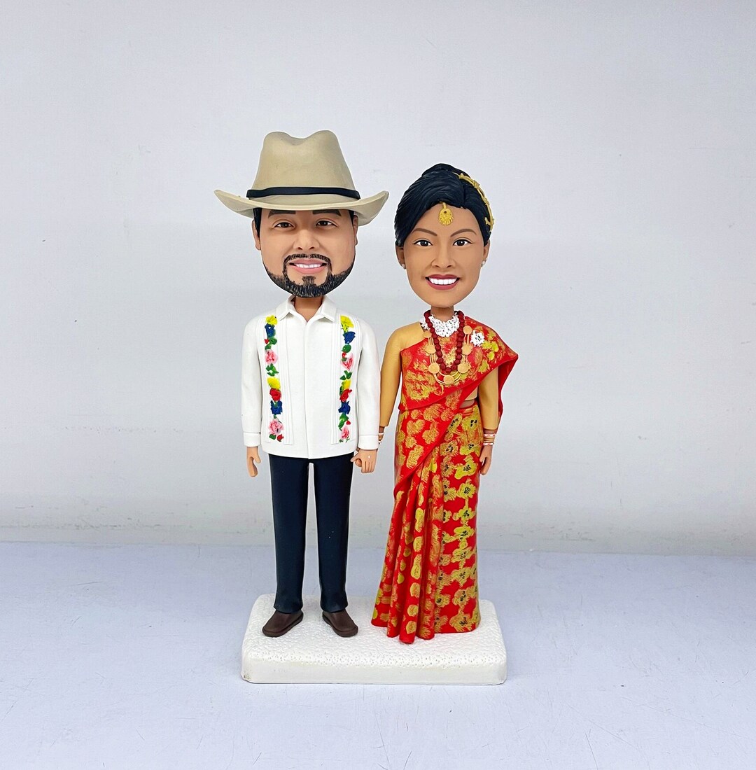 Custom Wedding Cake Toppers Personalized Bobblehead Bride and Groom ...