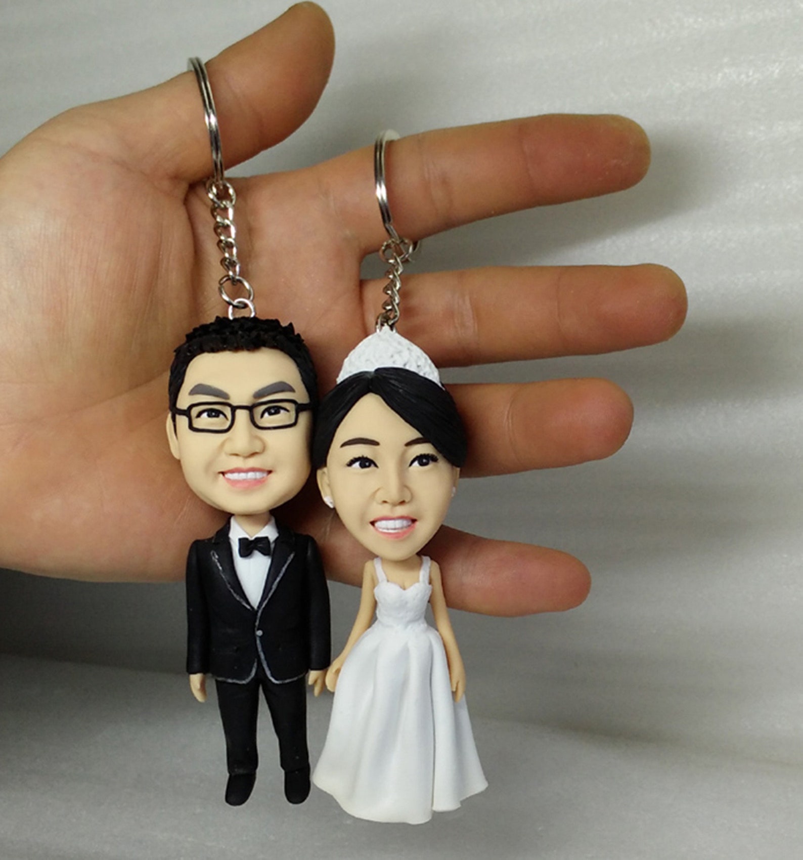 Caricature Key Chain Personalized Portrait Key Ring Gift | Etsy