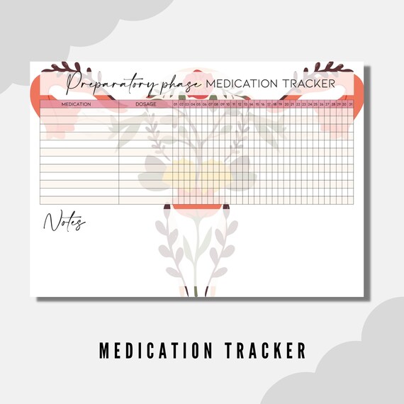 Medication Chart Planner Printable Download | Etsy