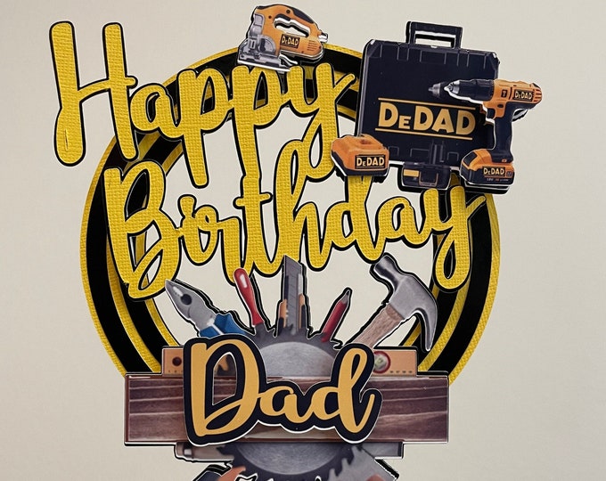 Carpenter Cake Topper, Tools and Hardware, Lumberman, Theme Cake Topper ...