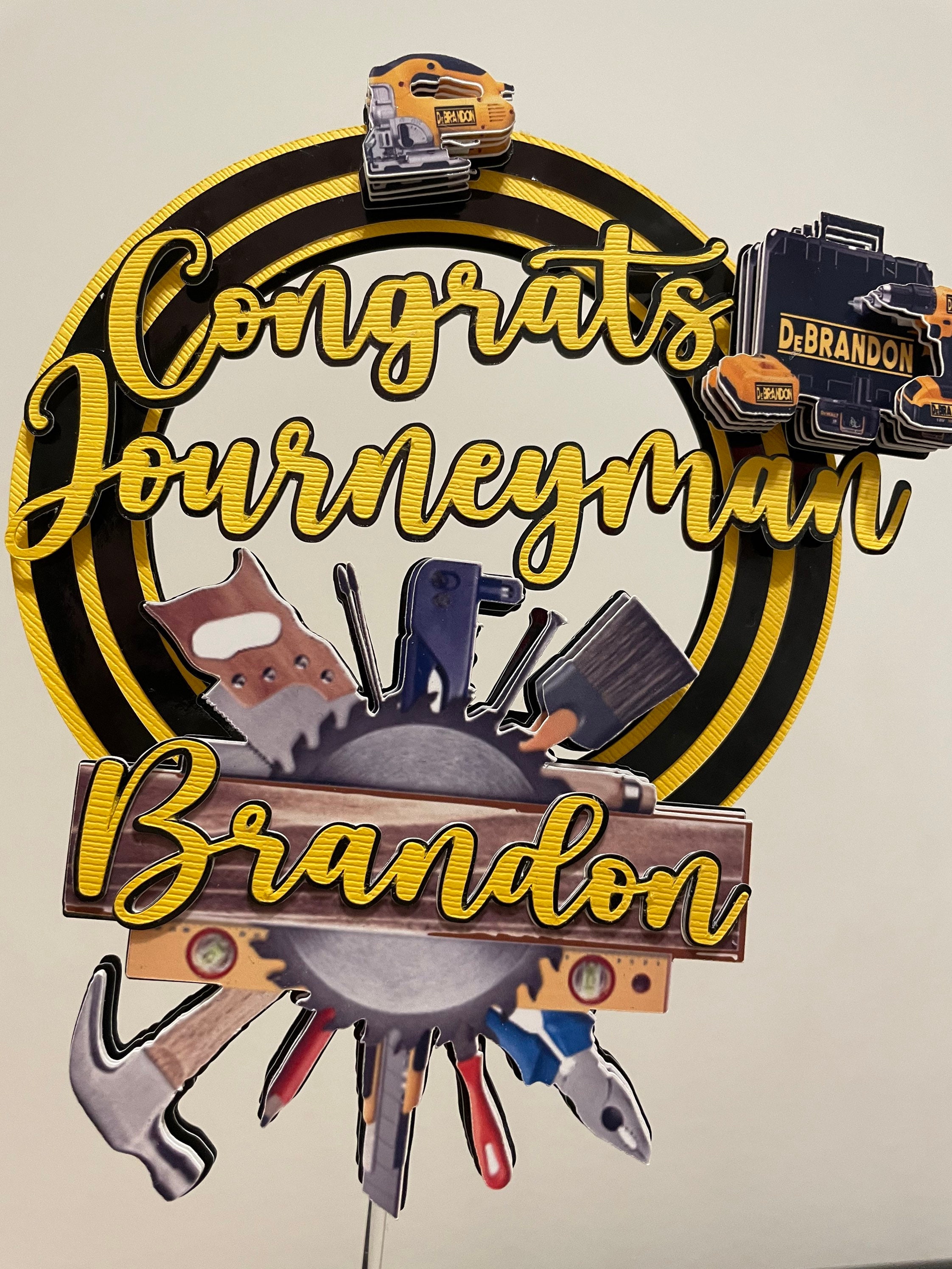 Carpenter Cake Topper, Tools and Hardware, Lumberman, Theme Cake Topper ...