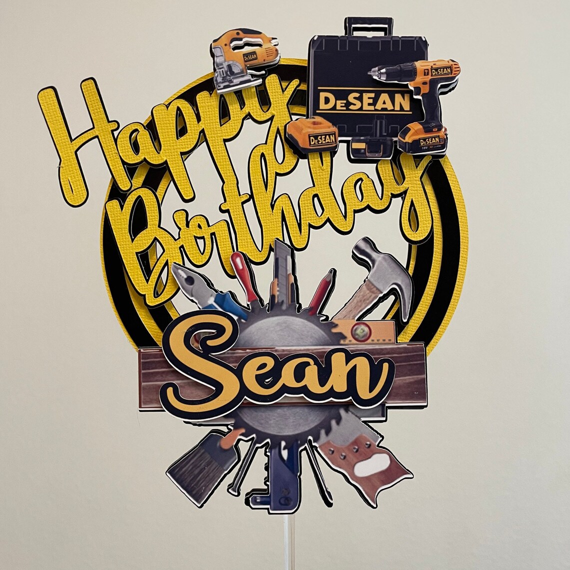 Carpenter Cake Topper, Tools and Hardware, Lumberman, Theme Cake Topper ...