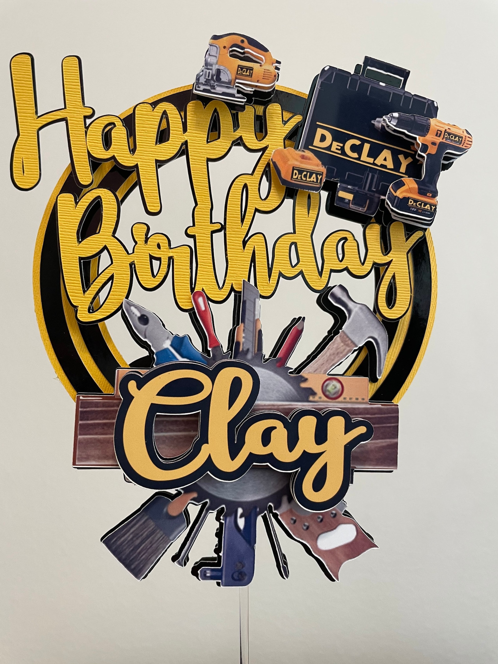 Carpenter Cake Topper, Tools and Hardware, Lumberman, Theme Cake Topper ...