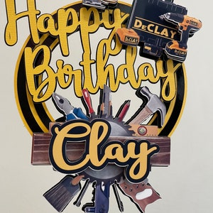 Carpenter Cake Topper, Tools and Hardware, Lumberman, Theme Cake Topper ...