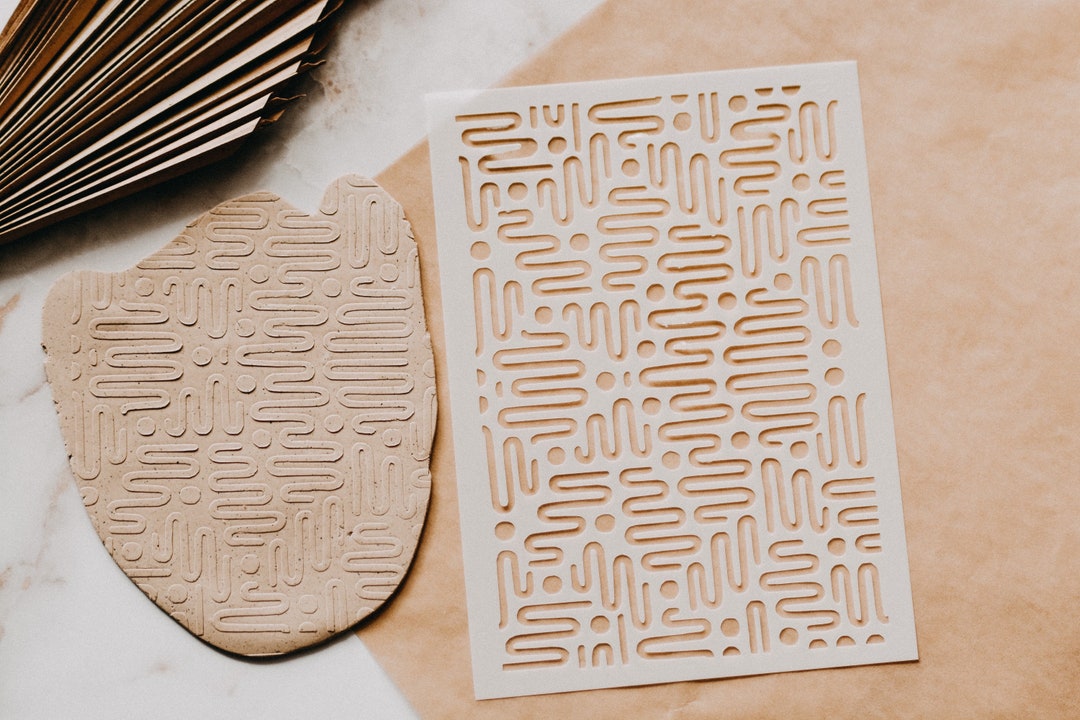 Clay Stencil Texture Sheet, Line Stencil, Paint Stencil, Polymer Clay ...