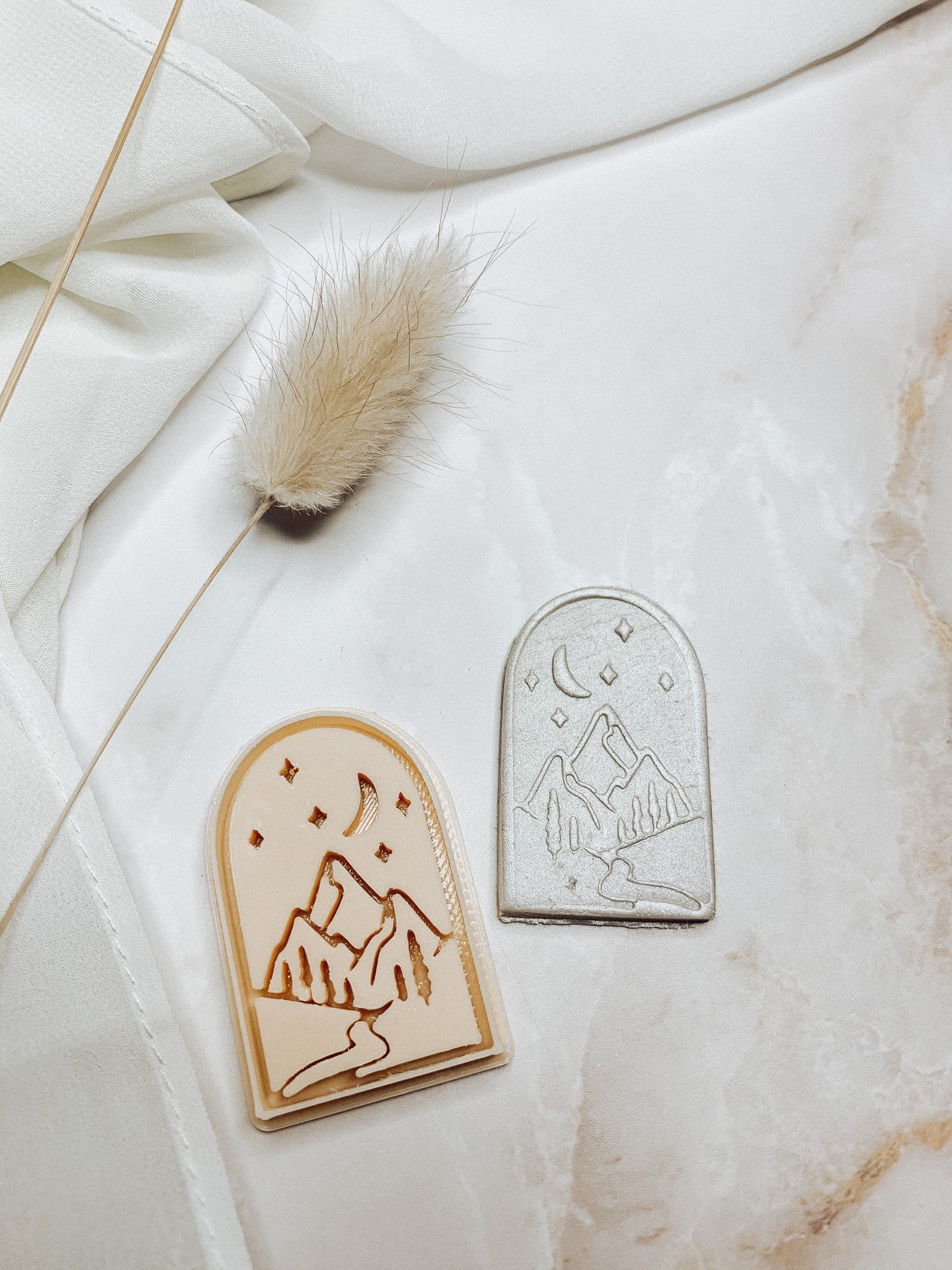 Mountain Moon Stamp Embosser Polymer Clay Stamp Clay Stamp - Etsy