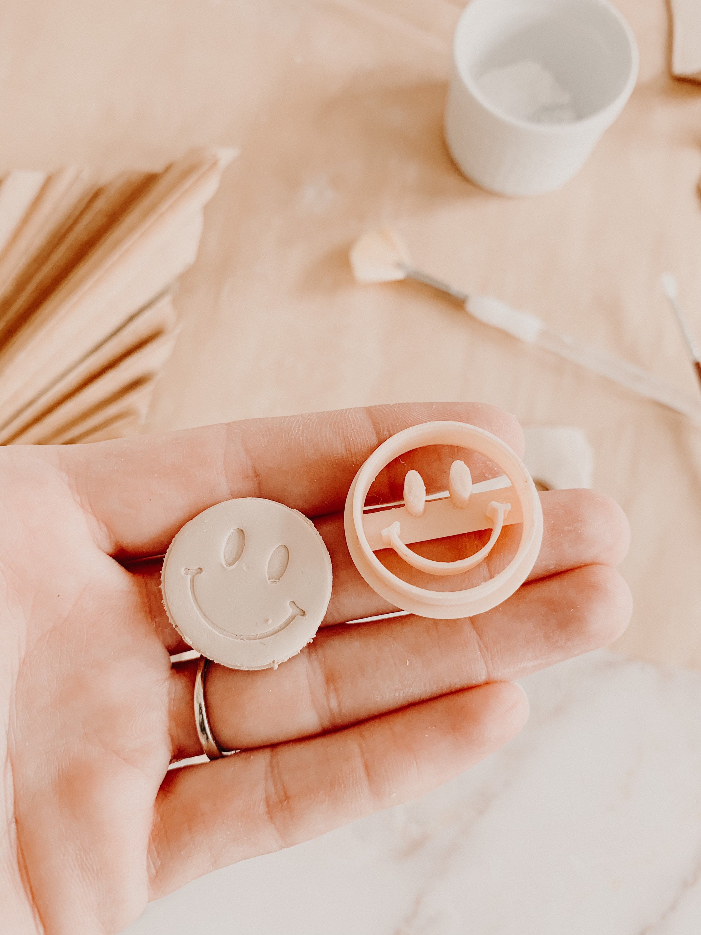 Smiley Face Cutter Polymer Clay Cutter Mushroom Imprint - Etsy