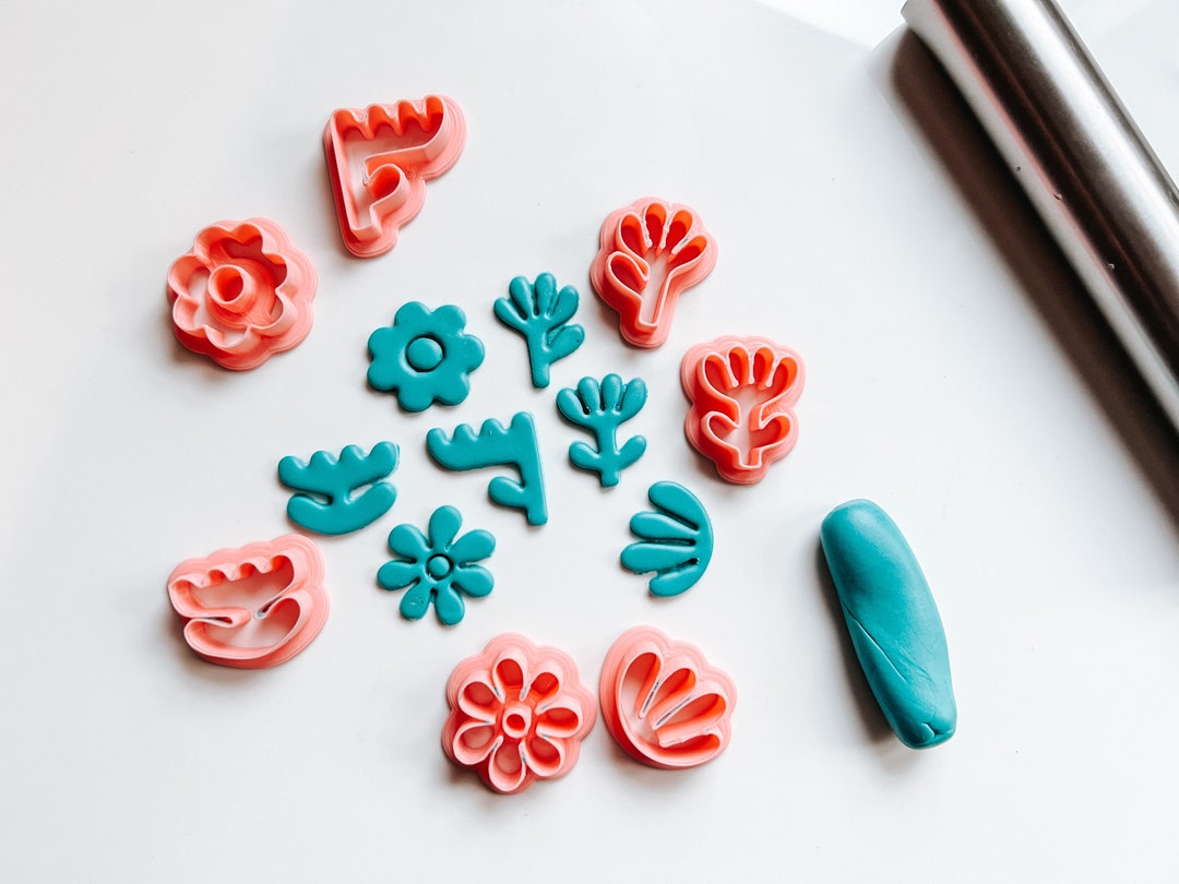 Abstract Clay Cutter Set, Polymer Clay Cutter Bundle, Flower Cutters ...