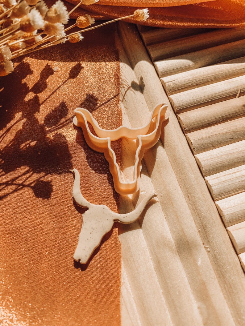 Western Bull Skull Cutter, Polymer Clay Cutter, Cowboy Cutter, Boho ...