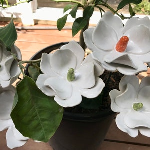 White Magnolia, 1 Pc, White Magnolia, Ceramic Magnolia, Handmade ...