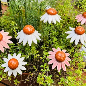 Plant Stake, (1 Pc), Daisy Flower, Echinacea, Daisy, Ceramic Garden ...