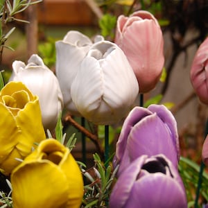 Tulip, (1 Pc), Ceramic Tulip, Handmade Tulip, Porcelain Tulip, Ceramic ...