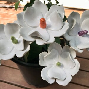 White Magnolia, 1 Pc, White Magnolia, Ceramic Magnolia, Handmade ...