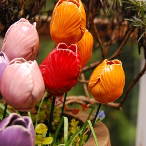 Tulip, (1 Pc), Ceramic Tulip, Handmade Tulip, Porcelain Tulip, Ceramic ...