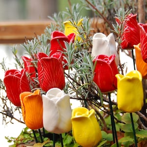 Tulip, (1 Pc), Ceramic Tulip, Handmade Tulip, Porcelain Tulip, Ceramic ...