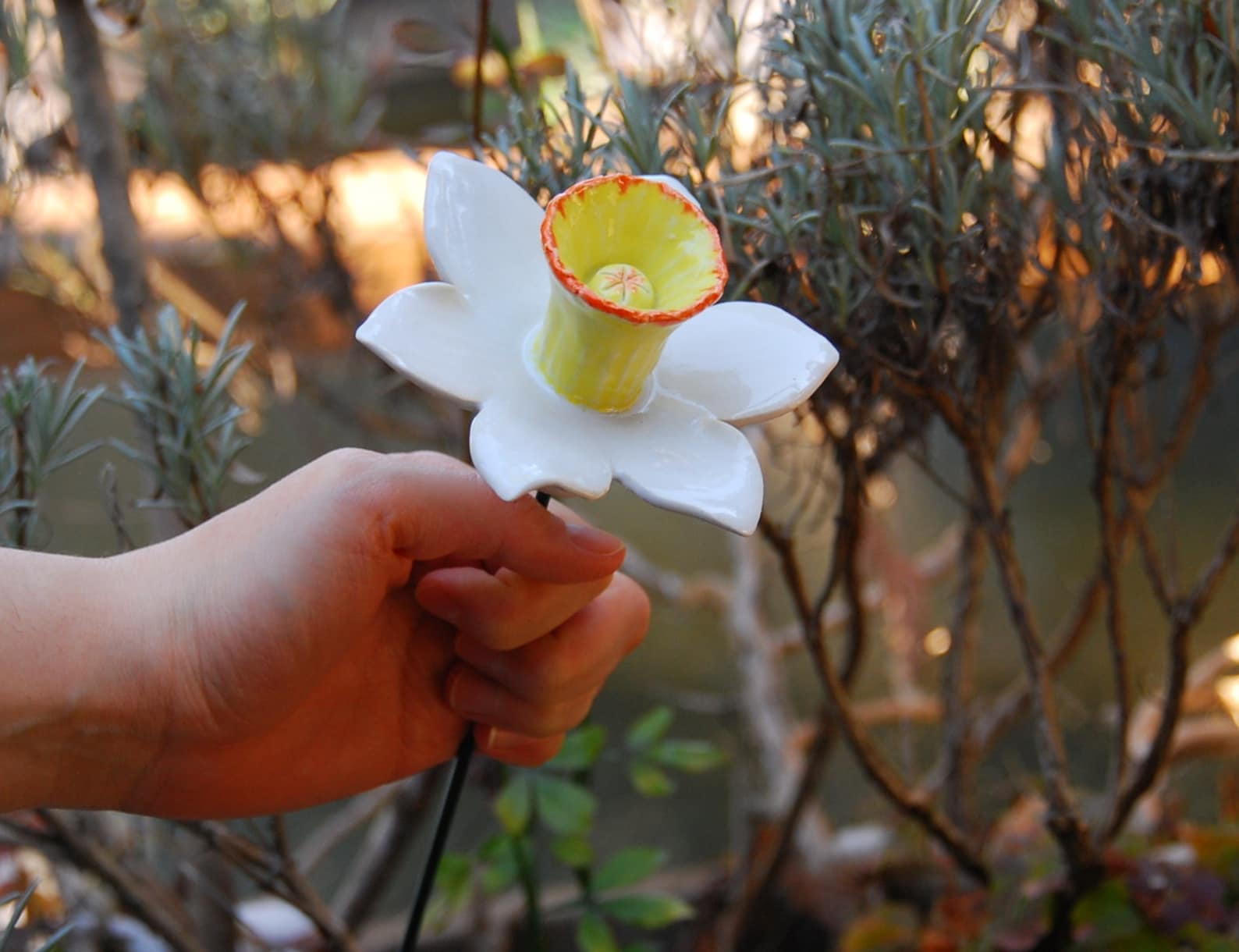 Daffodil (1 Pc), Porcelain Daffodil, Porcelain Flowers Handmade ...
