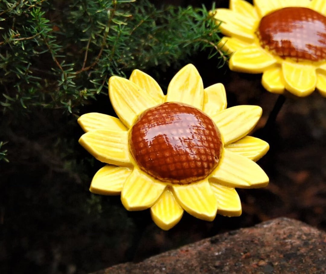 Sunflower, (1 Pc), Ceramic Sunflower, Garden Sunflower, Yard Art ...