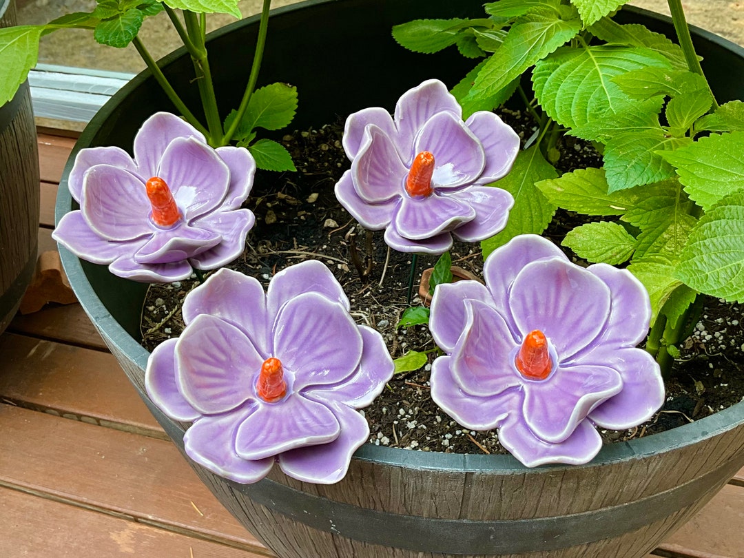 Purple Tulip Magnolia, (1 Pc), Magnolia, Ceramic Magnolia, Handmade ...