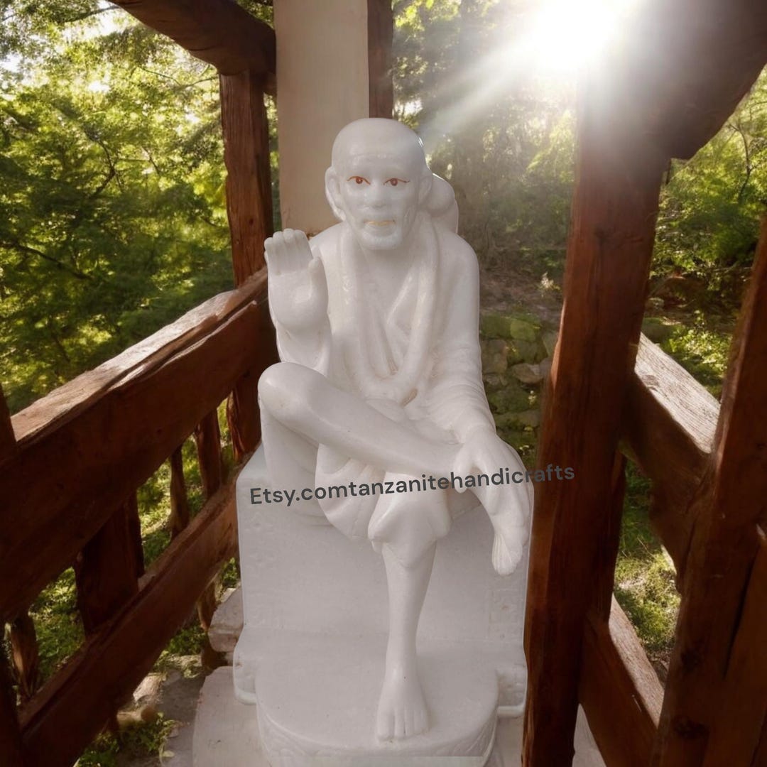 10'' White Marble Sai Baba sai Baba Marble Statue for Worship, Home ...