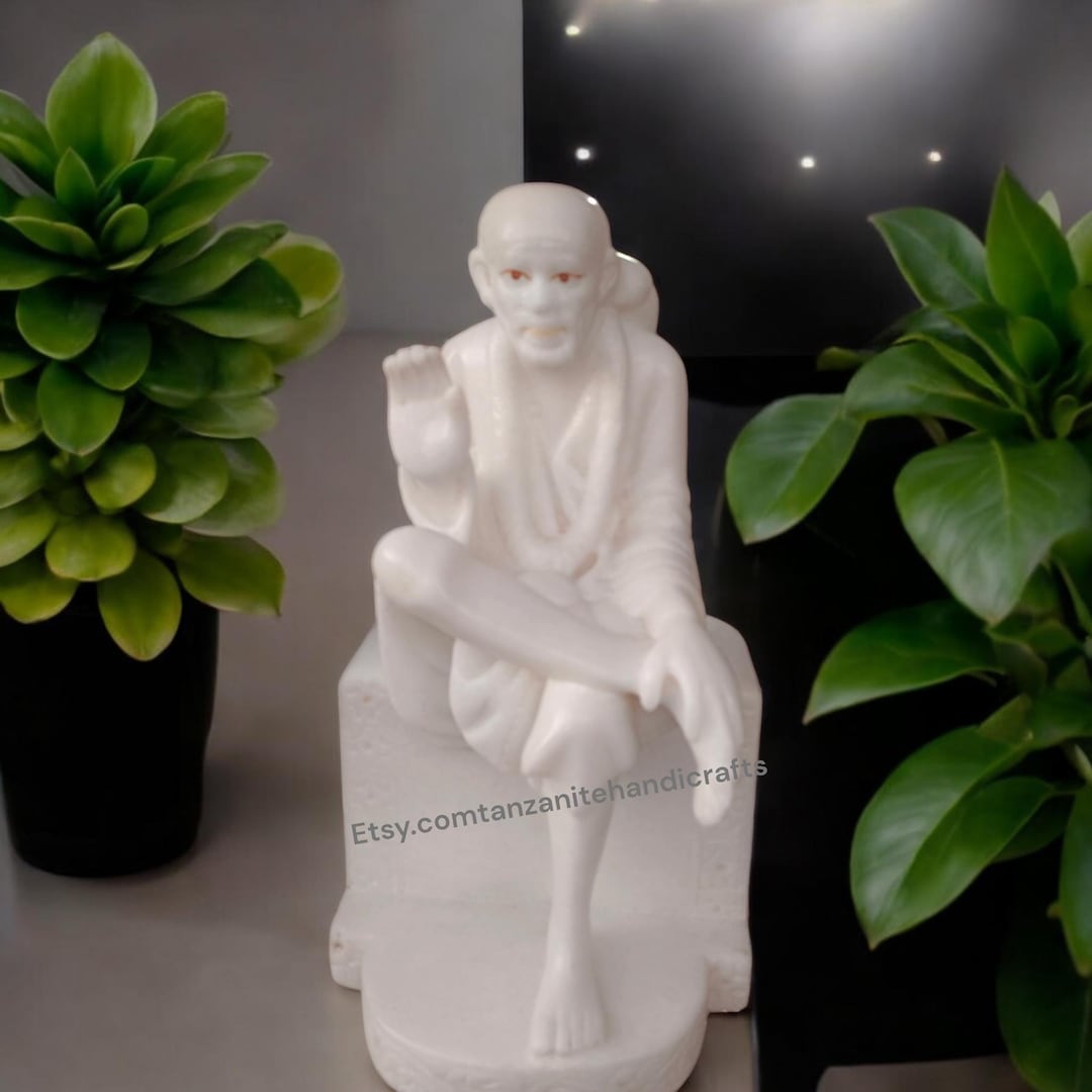 White Marble Saibaba Statue Idol, Saibaba Moorti, Saibaba Murti, Shirdi ...