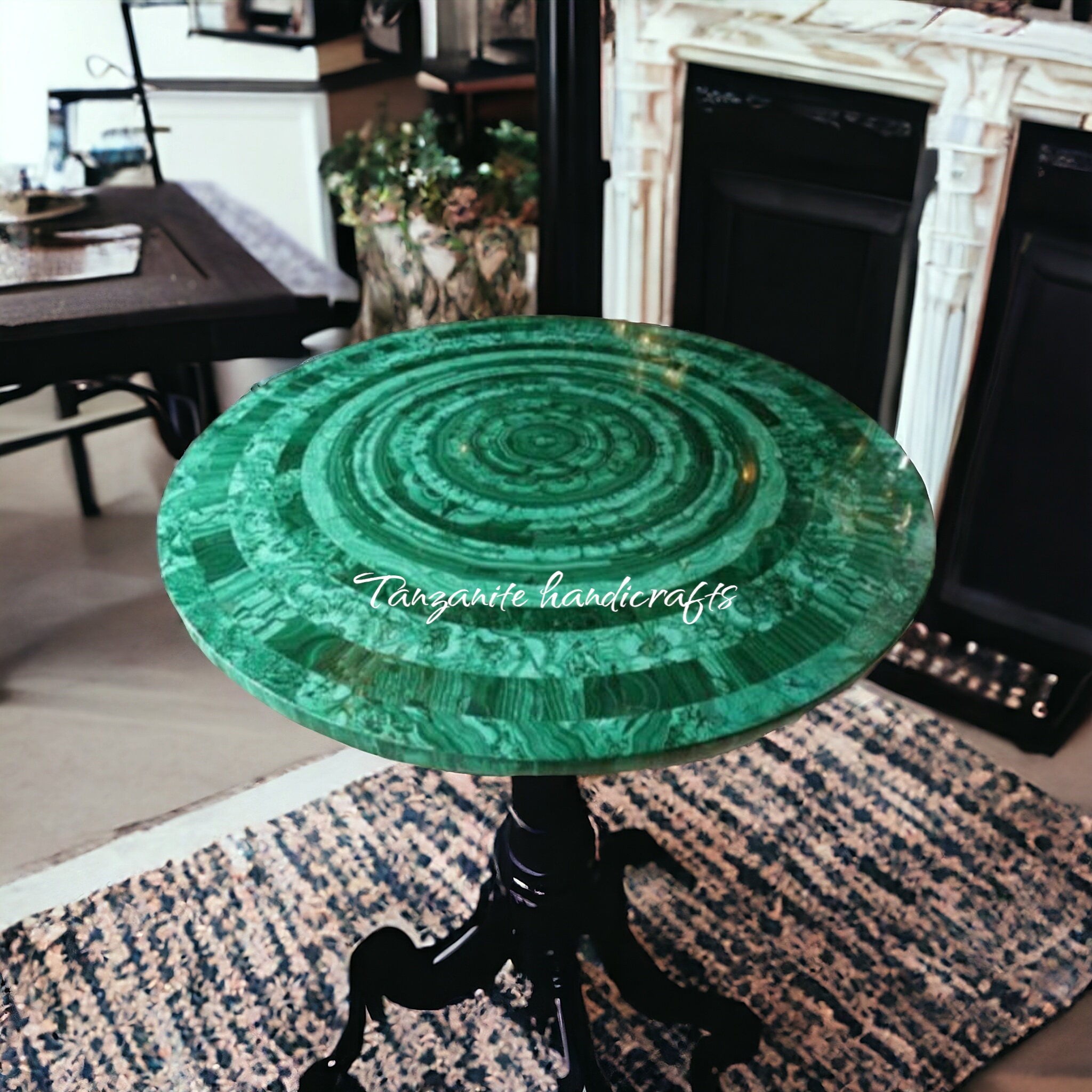 Green Malachite Table Top, Malachite Coffee Table, Malachite Side Table ...