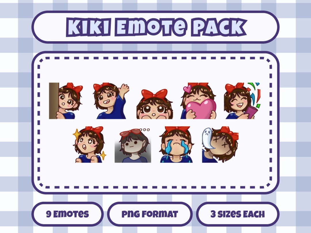 Studio Ghibli Kiki Emote Pack 9 Hand-drawn Twitch/discord Emotes 3 ...