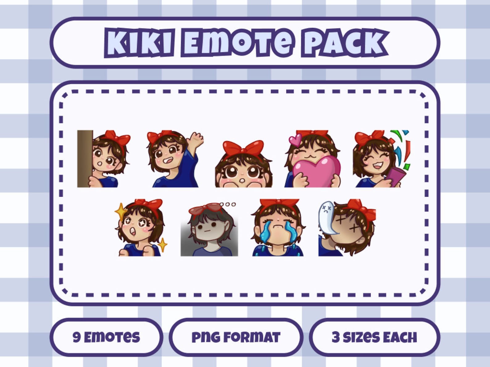 Studio Ghibli Kiki Emote Pack 9 Hand-drawn Twitch/discord Emotes 3 ...