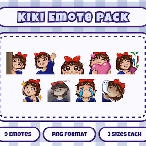 Studio Ghibli Kiki Emote Pack 9 Hand-drawn Twitch/discord Emotes 3 ...