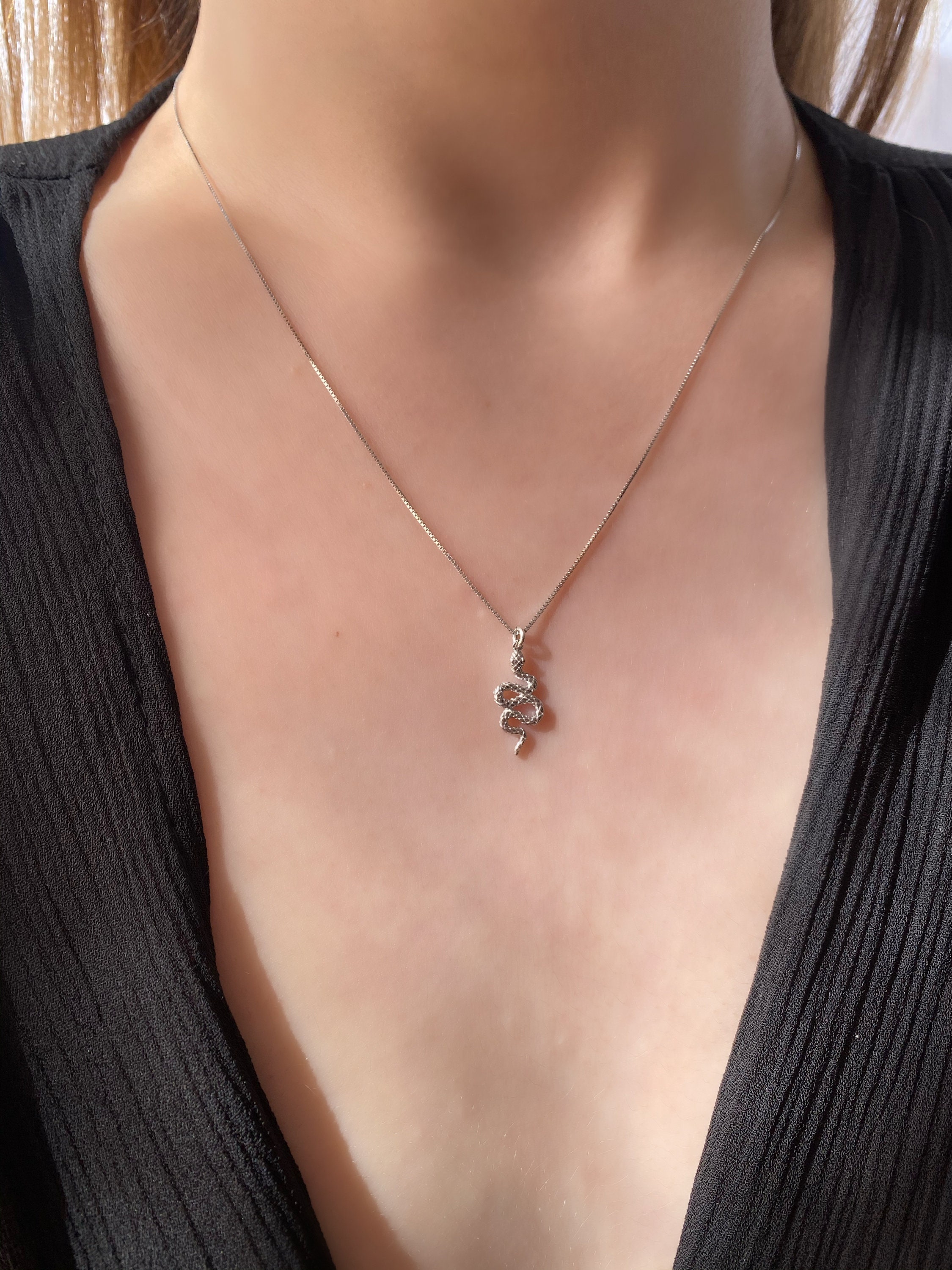 Silver Snake Necklace / Gold Snake Necklace | Etsy